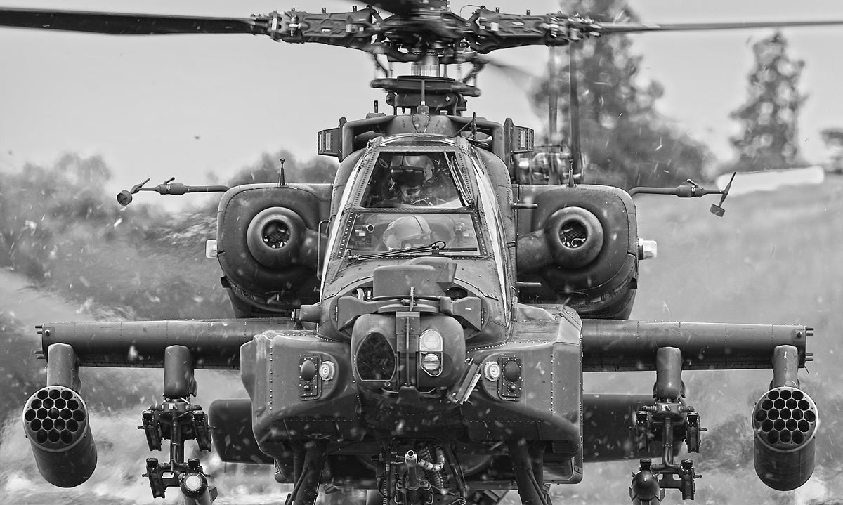 Apache Helicopter Wall Mural Military Wallpaper Large – Let's Print Big