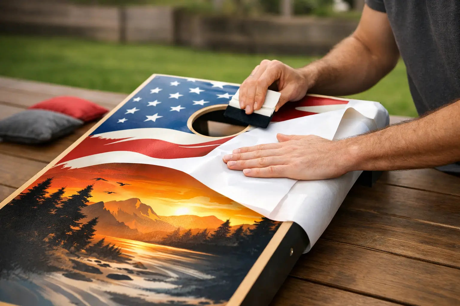 Cornhole Board Decal Installation Done Right – Let's Print Big