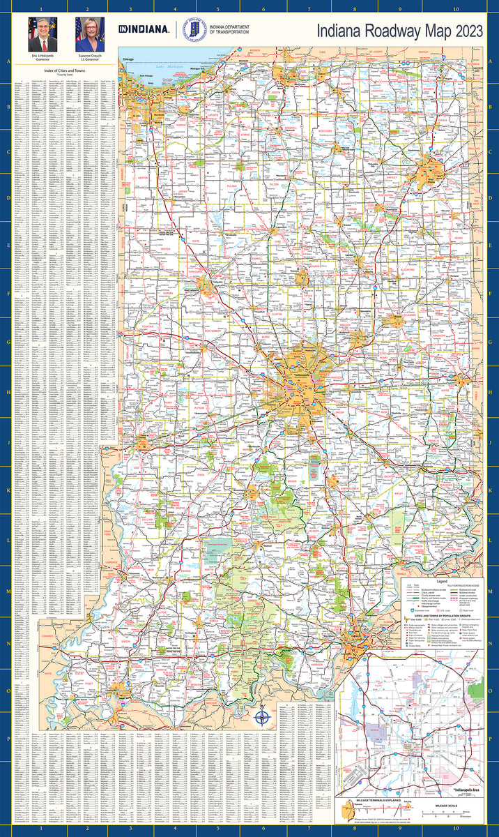 Indiana State Road Map Large Wall Mural – Let's Print Big
