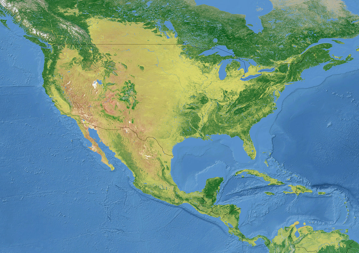 America Wallpaper Map USA National Border Wall Mural – Let's Print Big