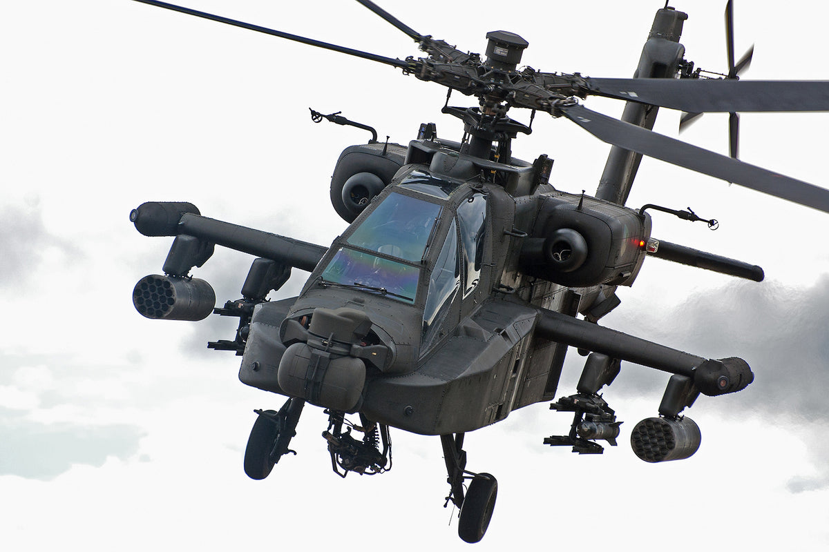 Apache Helicopter Wall Mural Military Wallpaper Decor – Let's Print Big