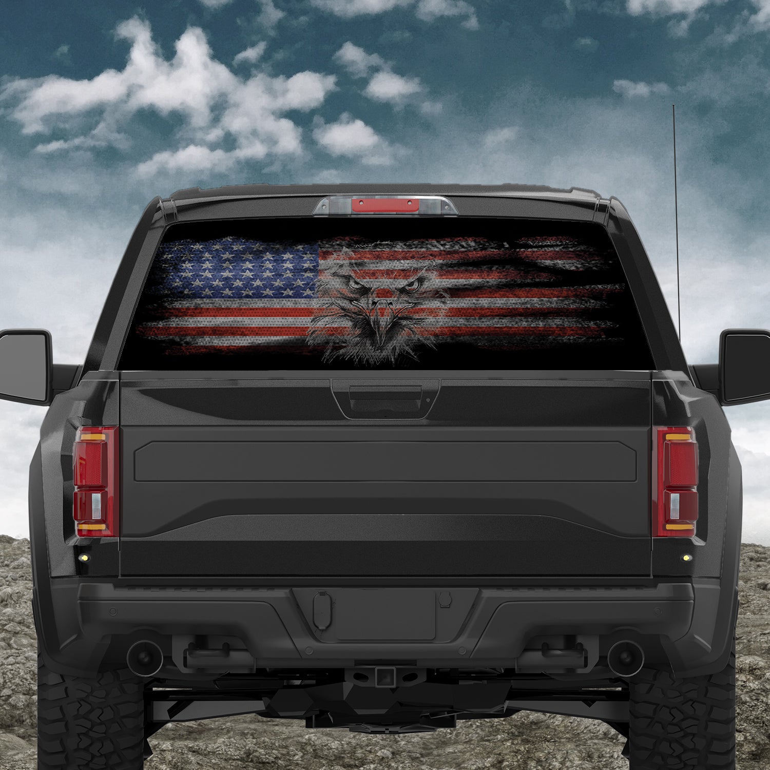 Faded American Bald Eagle Head Distressed Flag Rear Window Decal – Let ...