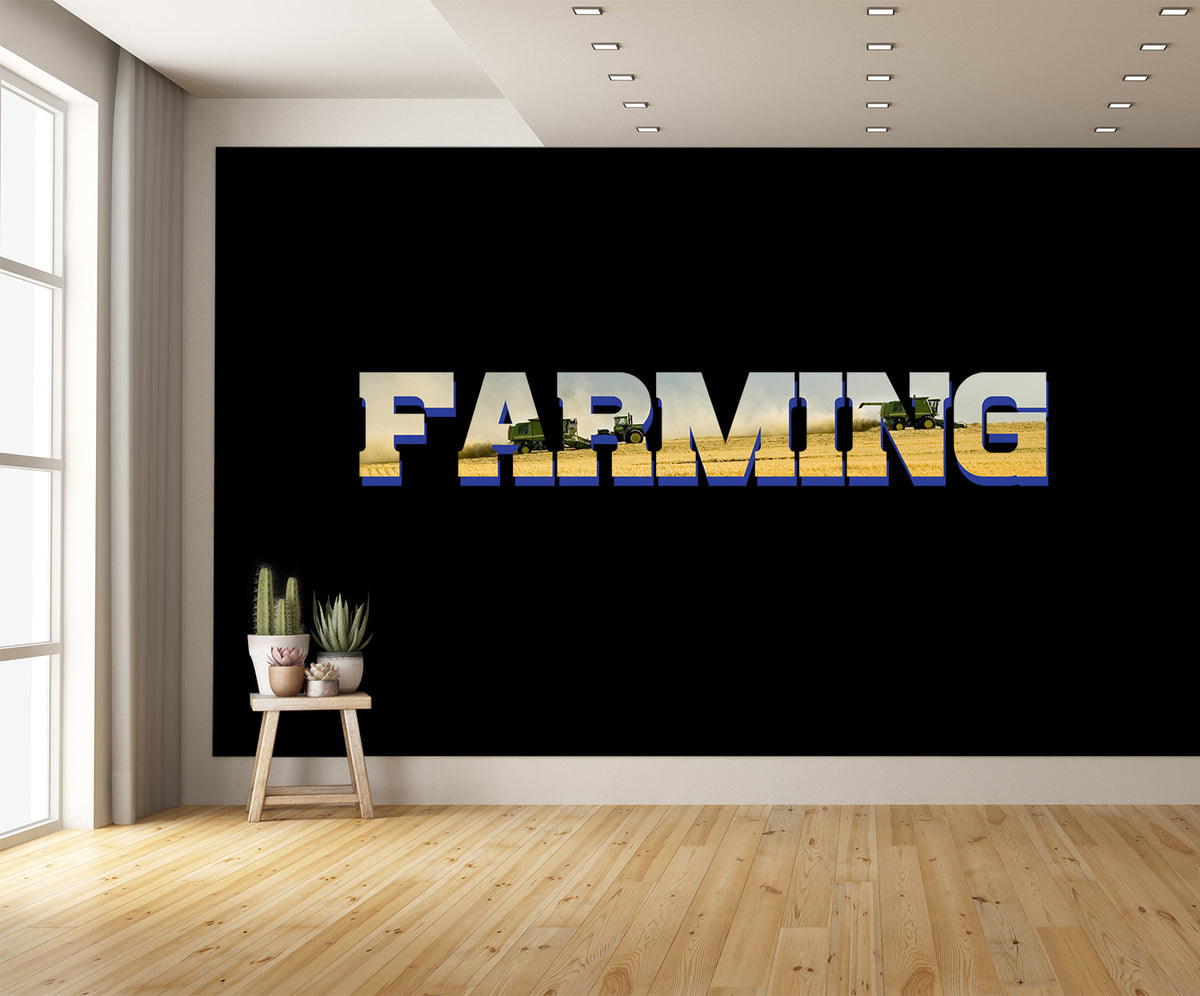 Farming Lettering contour cut no background Decal 3 sizes Indoors or O ...