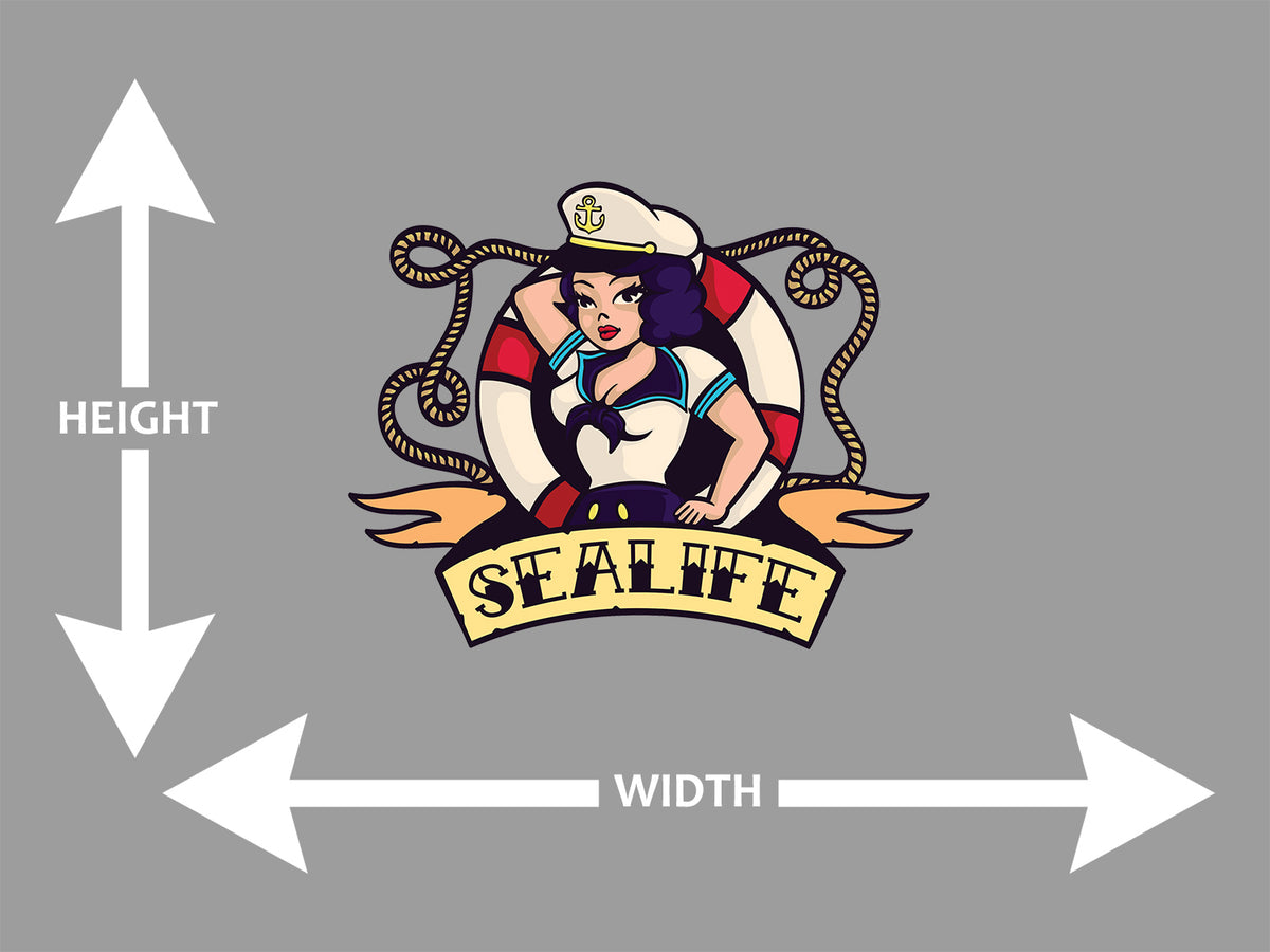 Sea Life Pinup Girl Wall Art Decal – Let's Print Big