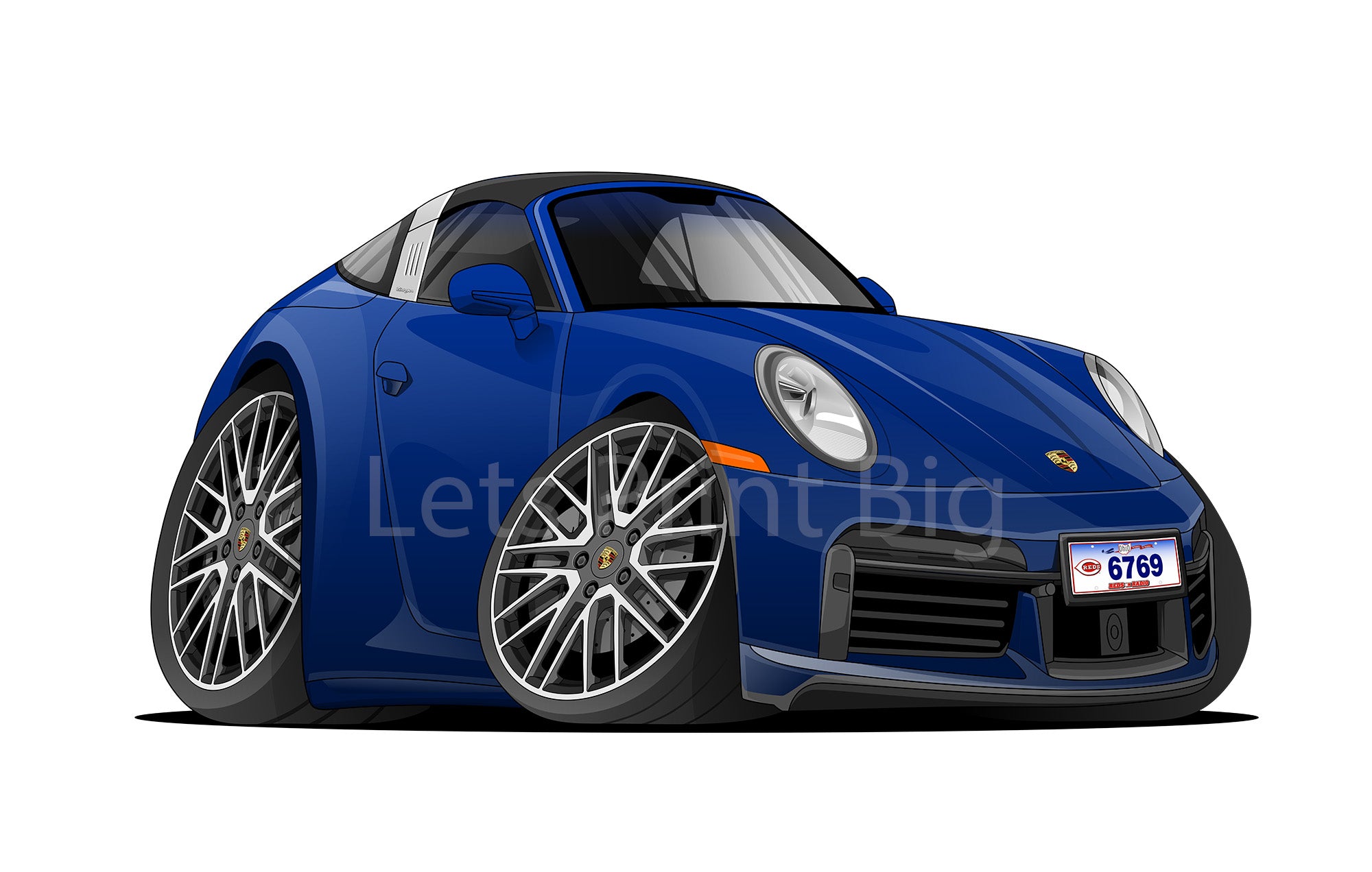 2023 Porsche 911 Targa Car Art Wall Decal – Let's Print Big
