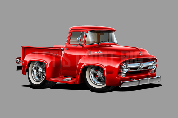 Car Art 1956 F-100 Pickup Truck Wall Decal – Let's Print Big