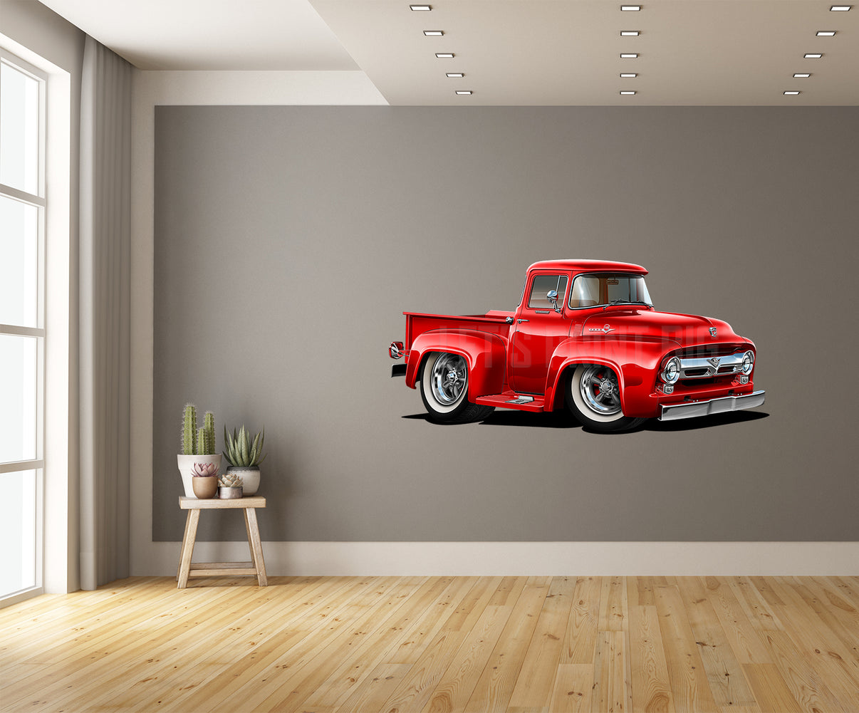 Car Art 1956 F-100 Pickup Truck Wall Decal – Let's Print Big