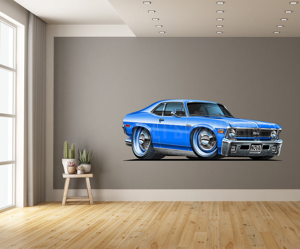 Car Art 1971 Nova Cartoon Wall Decal – Let's Print Big