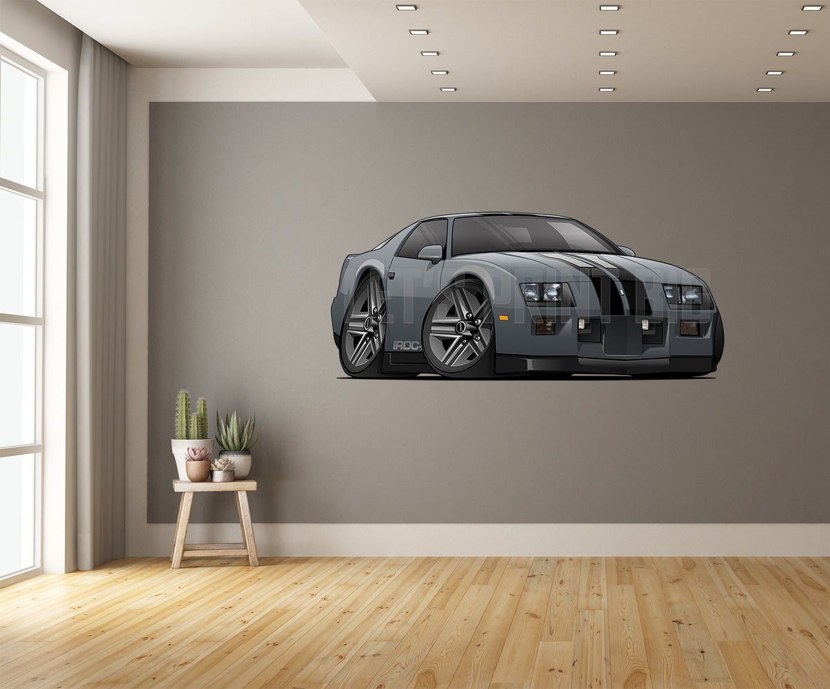 Car Art 1987 Camaro IROC Z28 Cartoon Wall Decal – Let's Print Big