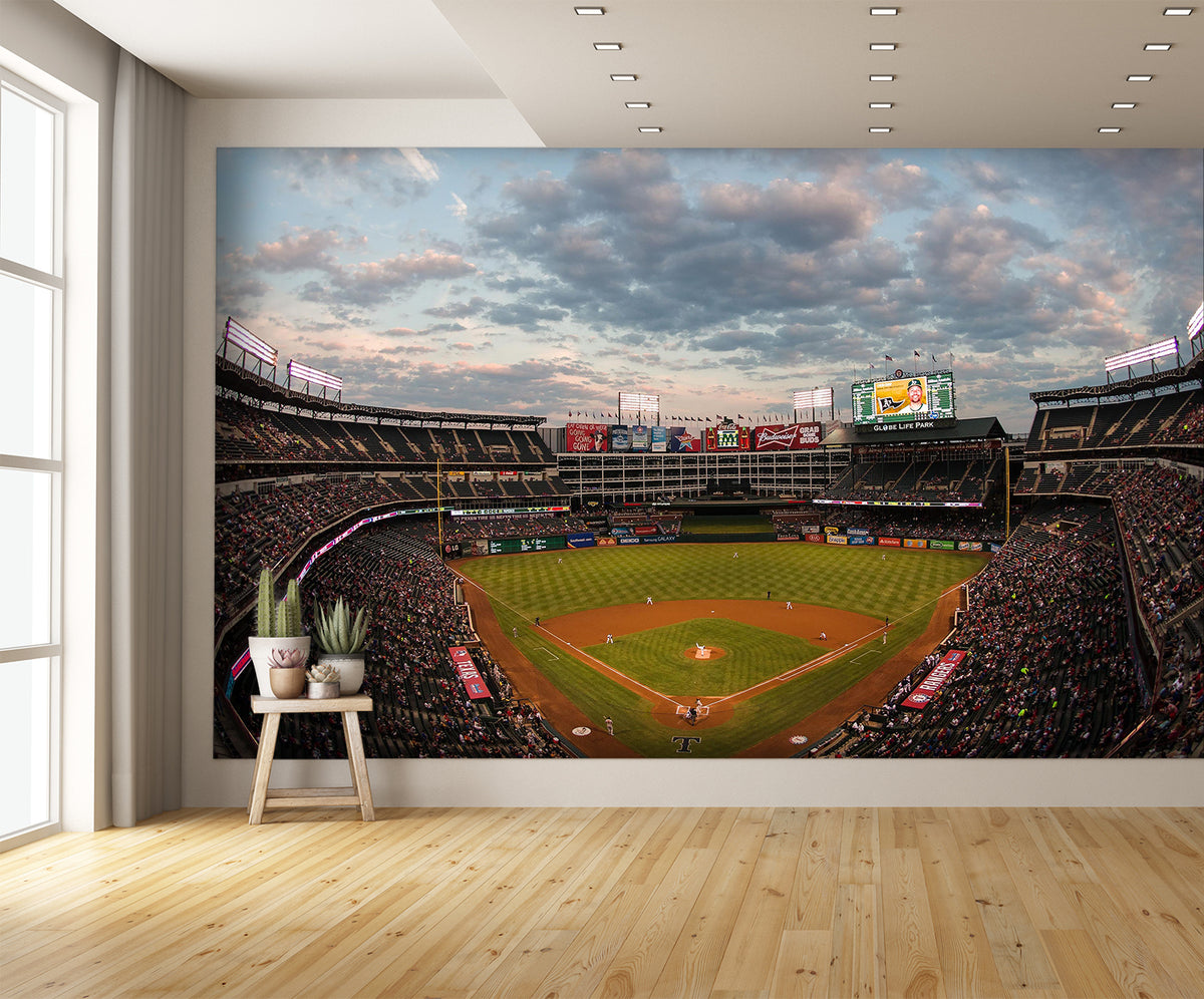 Globe Life Field B Baseball Diamond Custom Designed Wallpaper – Let's ...