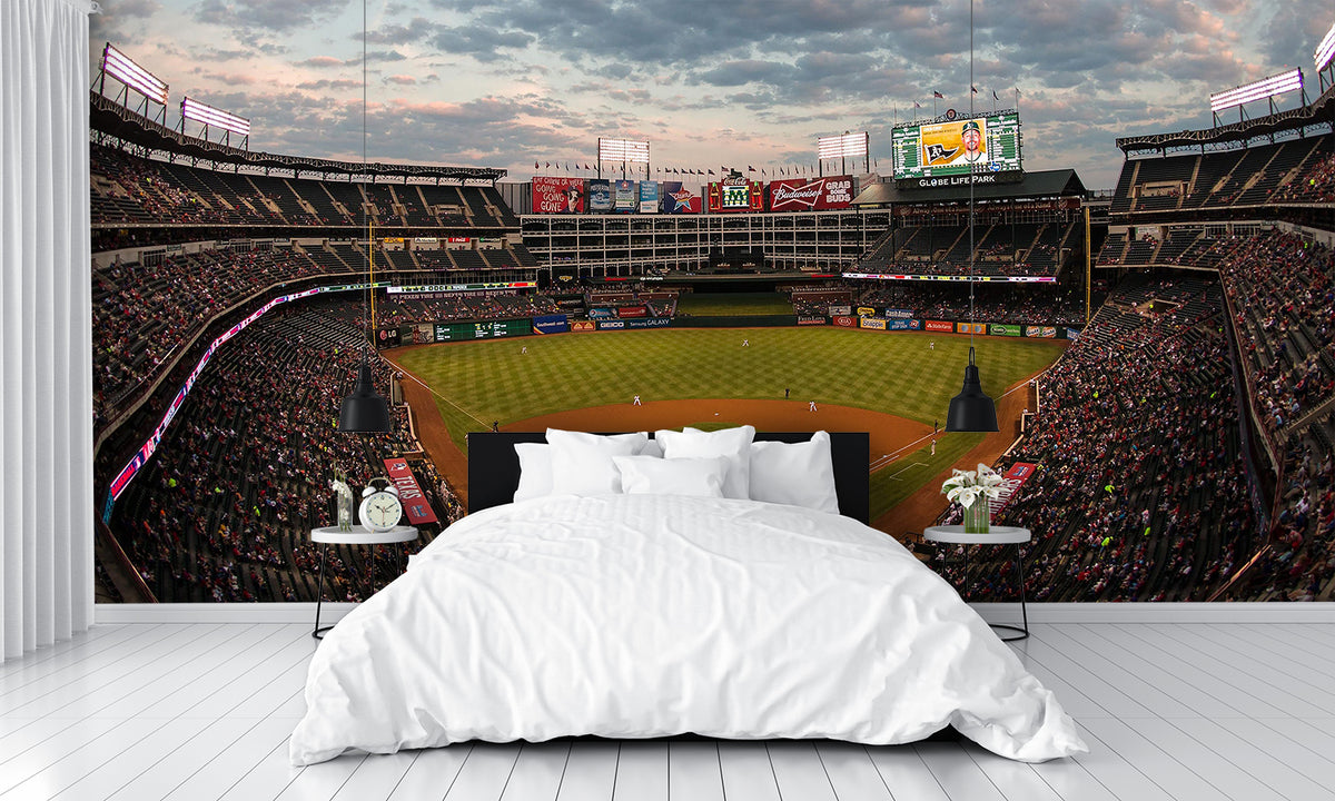 Globe Life Field B Baseball Diamond Custom Designed Wallpaper – Let's ...