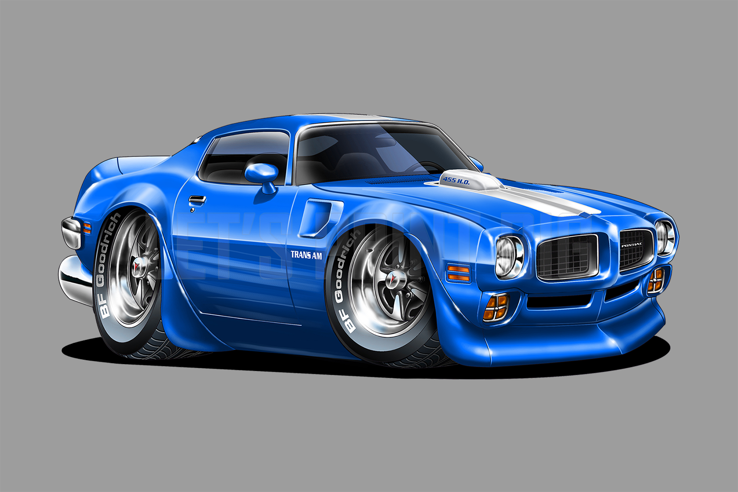 Car Art 71 PONTIAC TRANS AM Cartoon Wall Decal – Let's Print Big