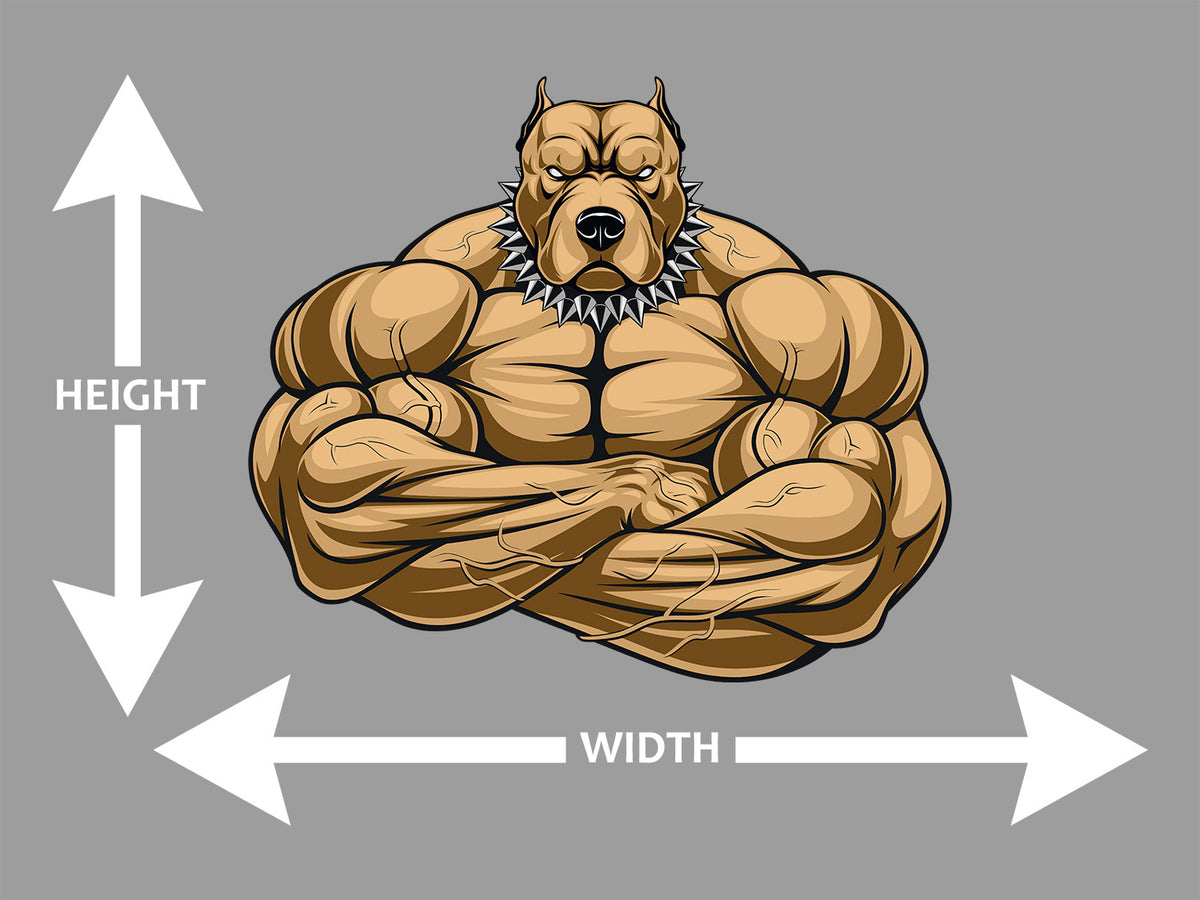 Angry Dog Bodybuilder Wall Art Decal – Let's Print Big