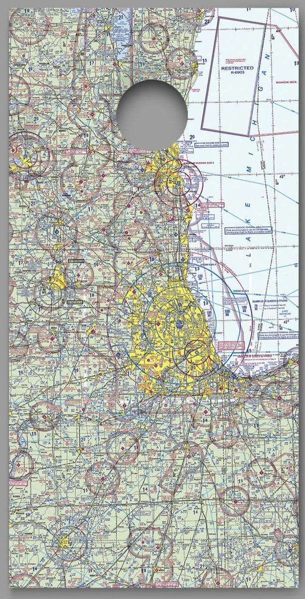 Chicago VFR Aeronautical Chart Design Cornhole Decal Wrap – Let's Print Big