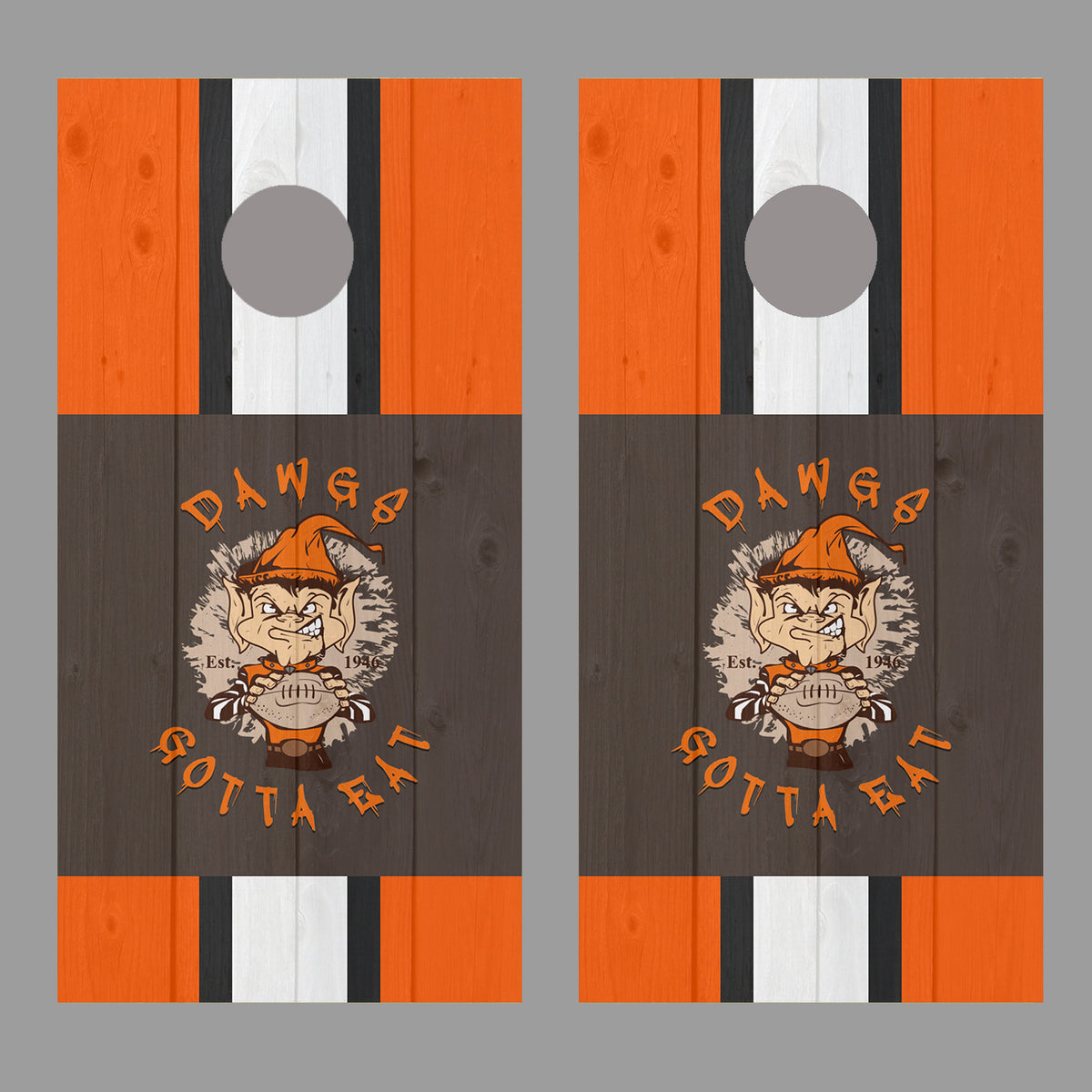 Dawgs Gotta Eat Design Cornhole Board Decal Wraps – Let's Print Big