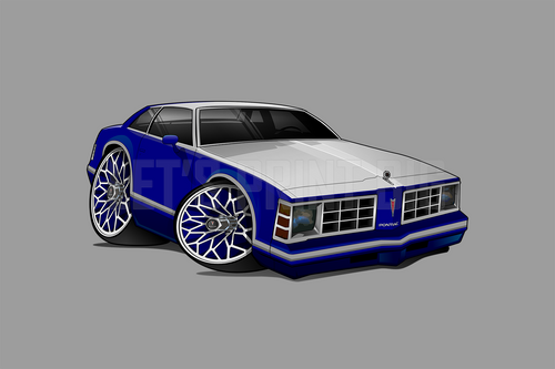 Pontiac Lemans Hot Rod Cartoon Wall Decal Car Art – Let's Print Big