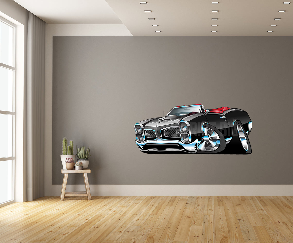 Car Art GTO Muscle Car Cartoon 20 Convertible Wall Decal – Let's Print Big