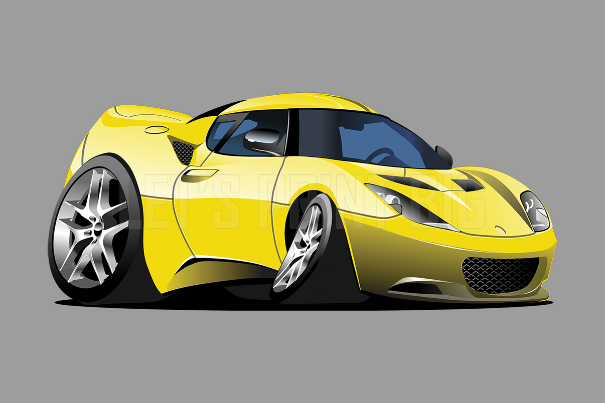 Corvette Car Art Exotic Car Cartoon Hot Rod Wall Decal – Let's Print Big