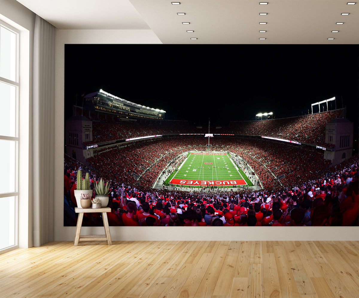Ohio State Wall Decor Football Stadium Night Wall Mural – Let's Print Big