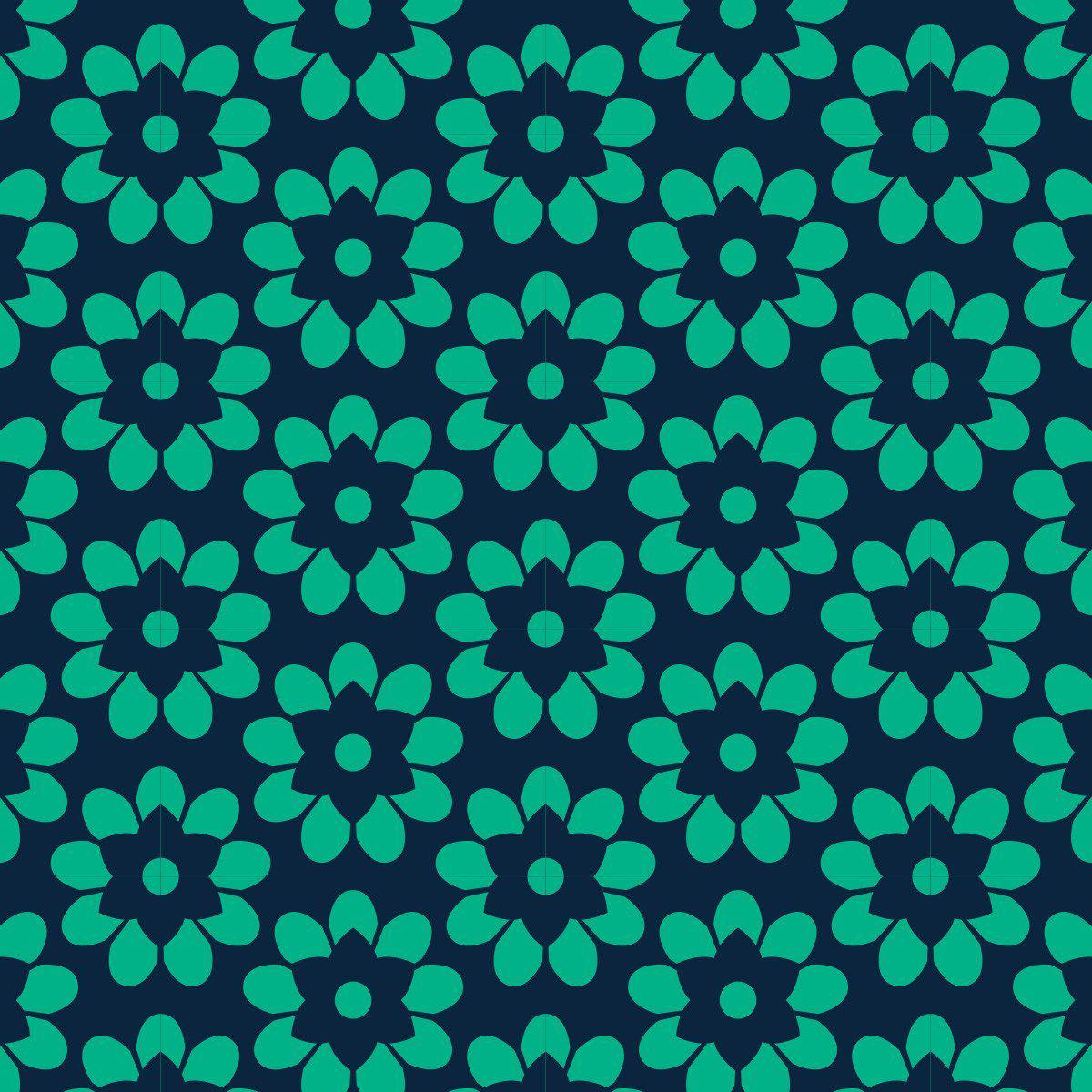 Wallpaper by the square foot Turquoise Flower Pattern – Let's Print Big