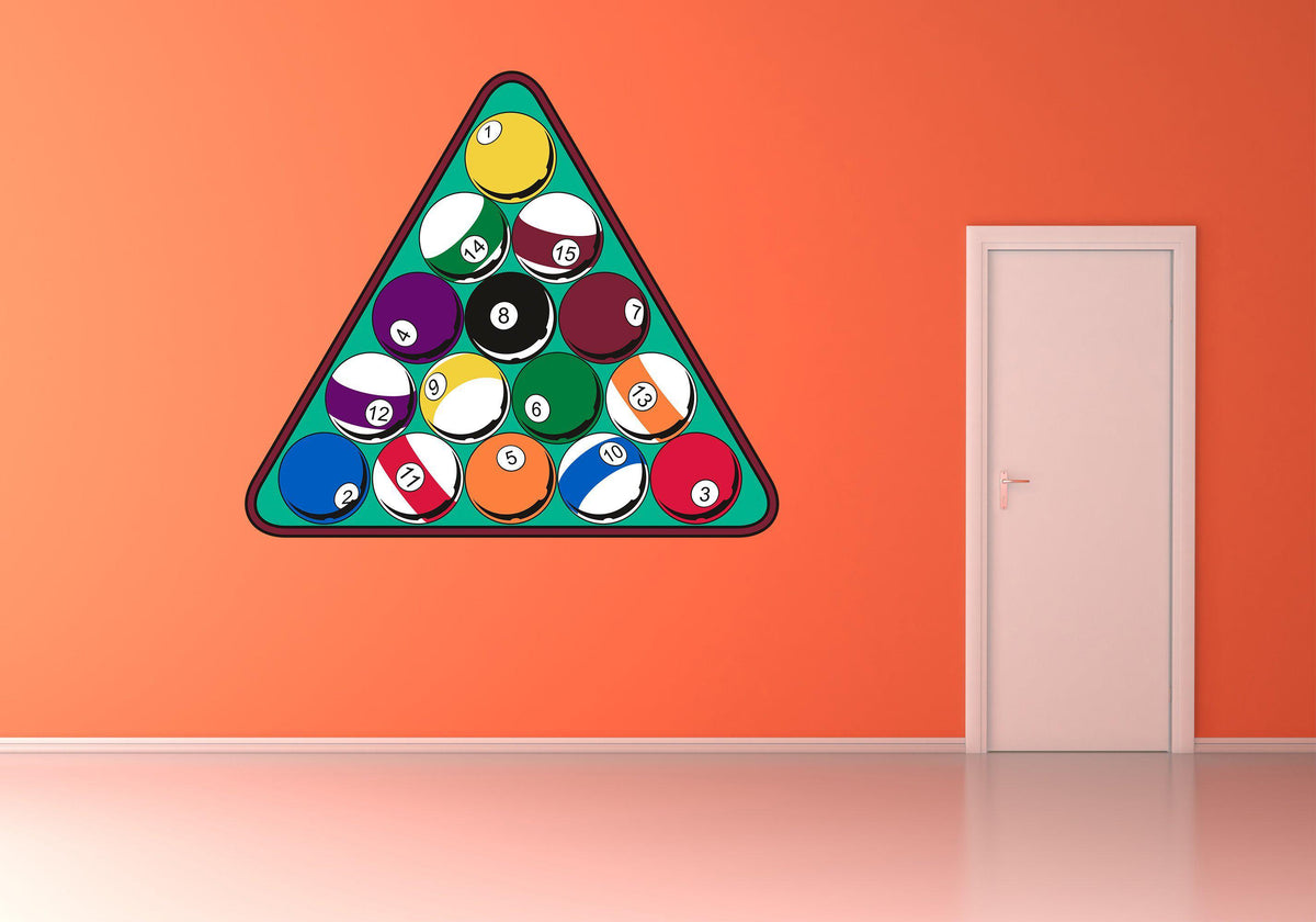 Pool Balls Rack Billiards Wall Art Decal Sticker – Let's Print Big