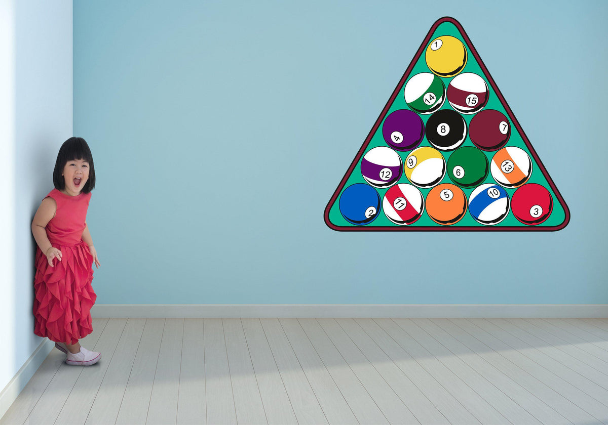 Pool Balls Rack Billiards Wall Art Decal Sticker – Let's Print Big