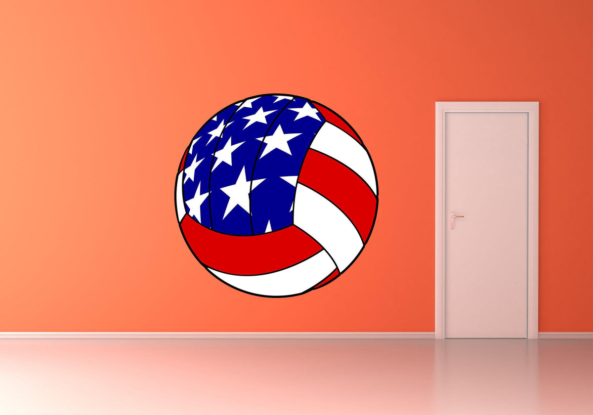 Red White Blue Volleyball Wall Art Decal Sticker – Let's Print Big