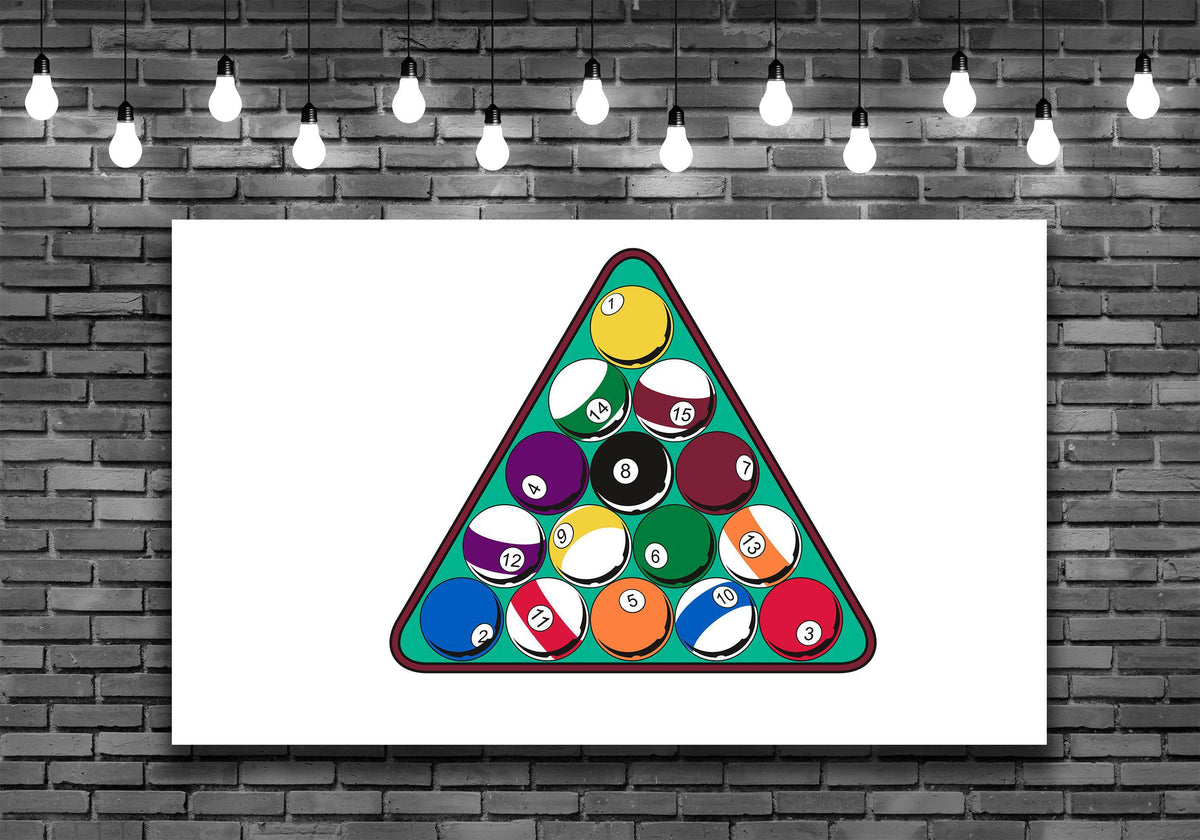 Pool Balls Rack Billiards Wall Art Decal Sticker – Let's Print Big