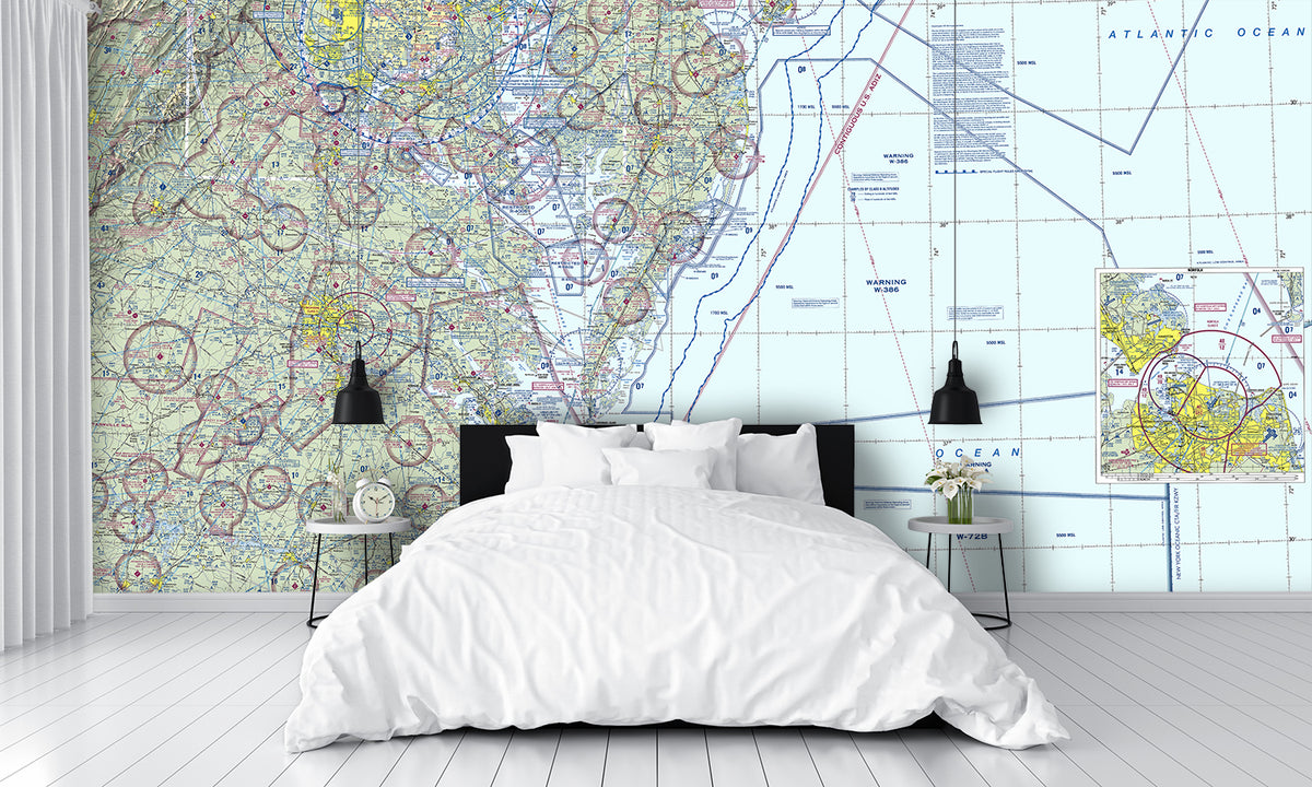 Aeronautical Chart Washington Wall Mural – Let's Print Big
