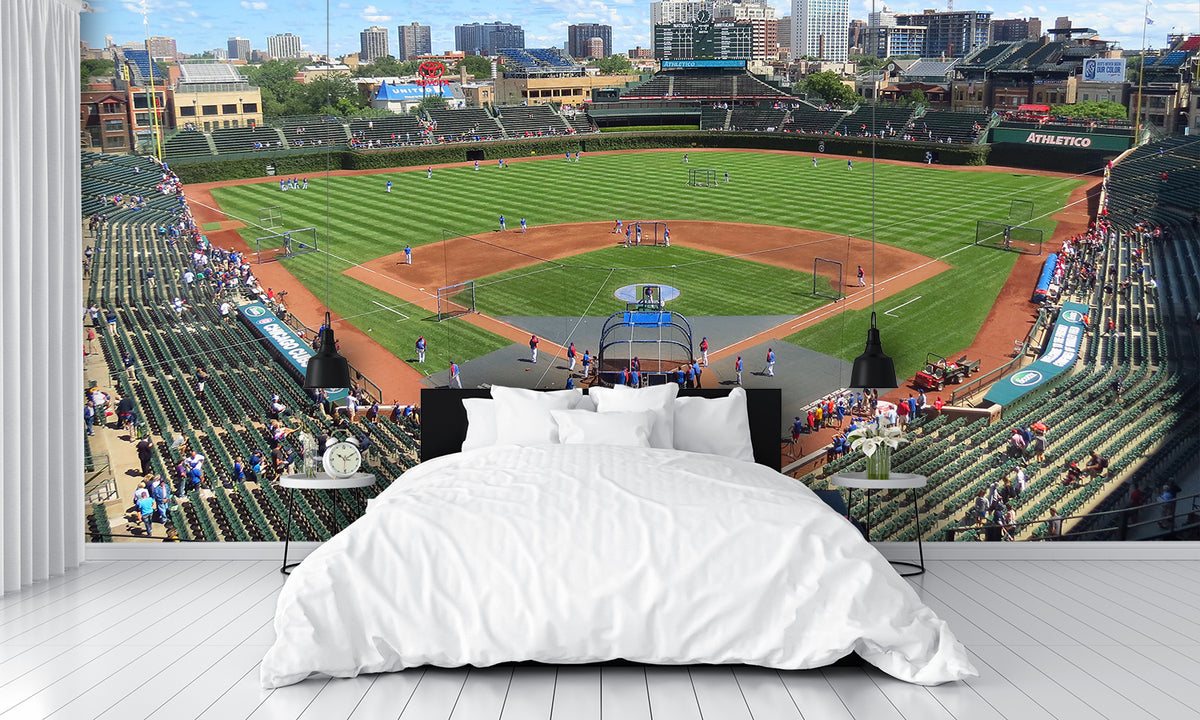 Wrigley Chicago Cubs B Wallpaper Baseball Diamond Mural – Let's Print Big