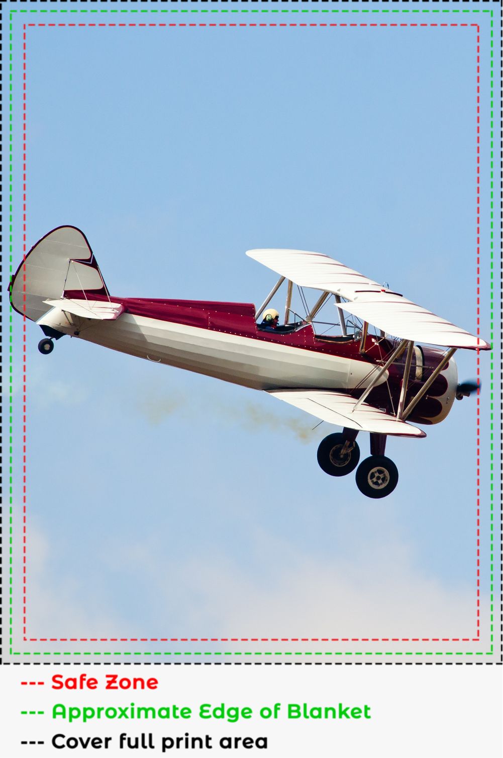 Red and White Stearman Biplane Blanket – Let's Print Big