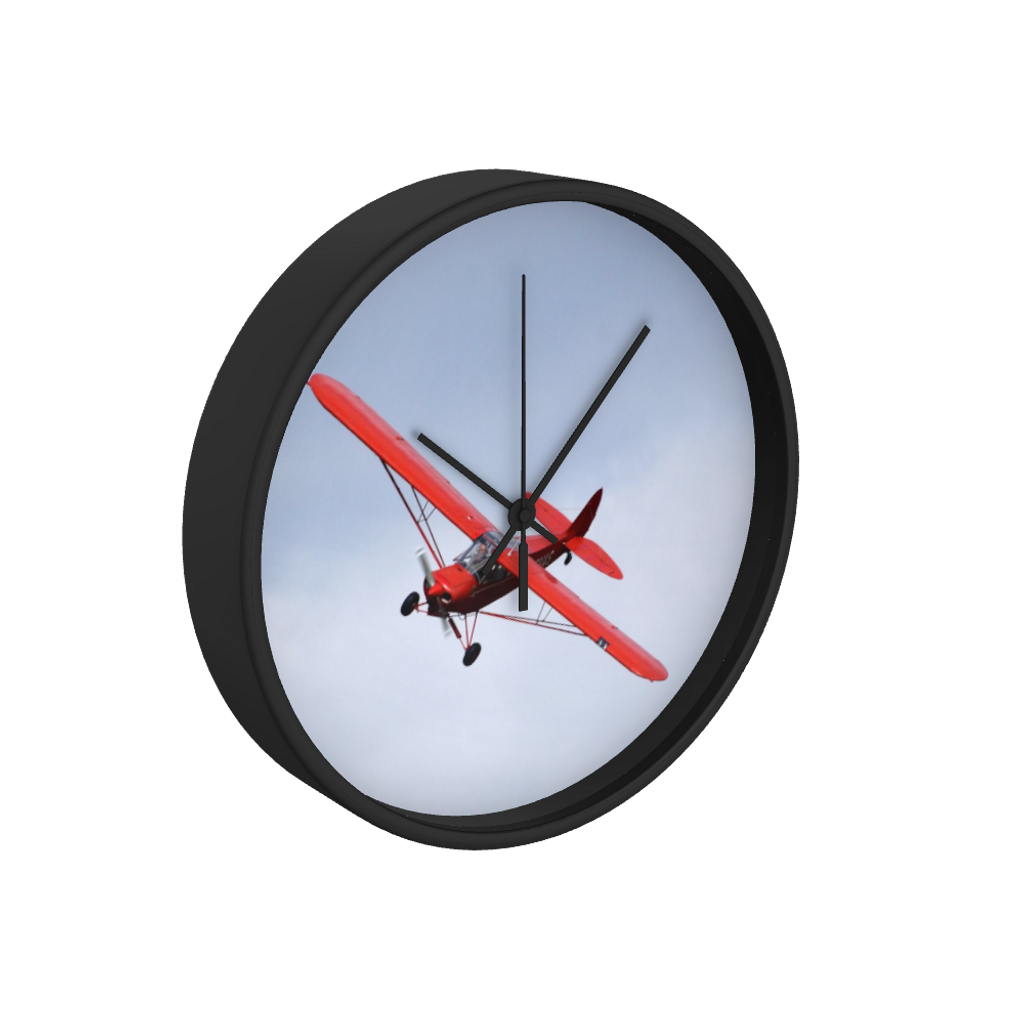 Red Piper Cub 10 inch wall clock – Let's Print Big