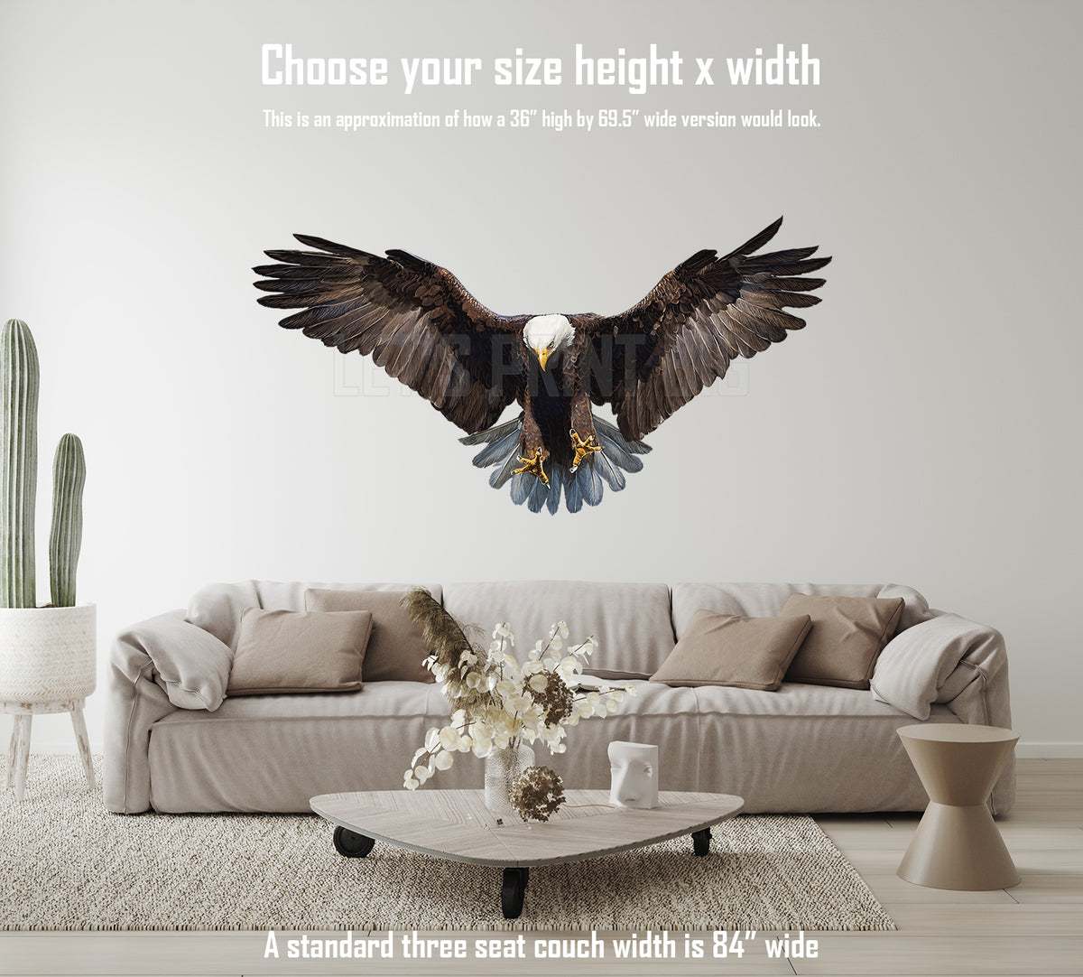 Bald Eagle 4 Large Wall Eagles Decals Indoors or Outdoors – Let's Print Big