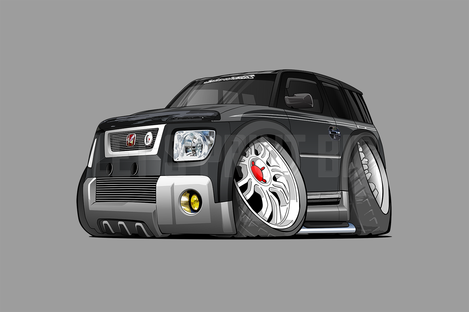 Honda Element car art Wall Decal – Let's Print Big