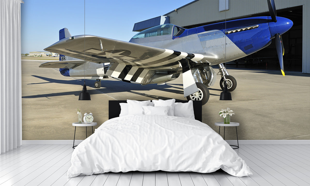 P51 MUSTANG Wallpaper Warplane Aviation Military Mural – Let's Print Big