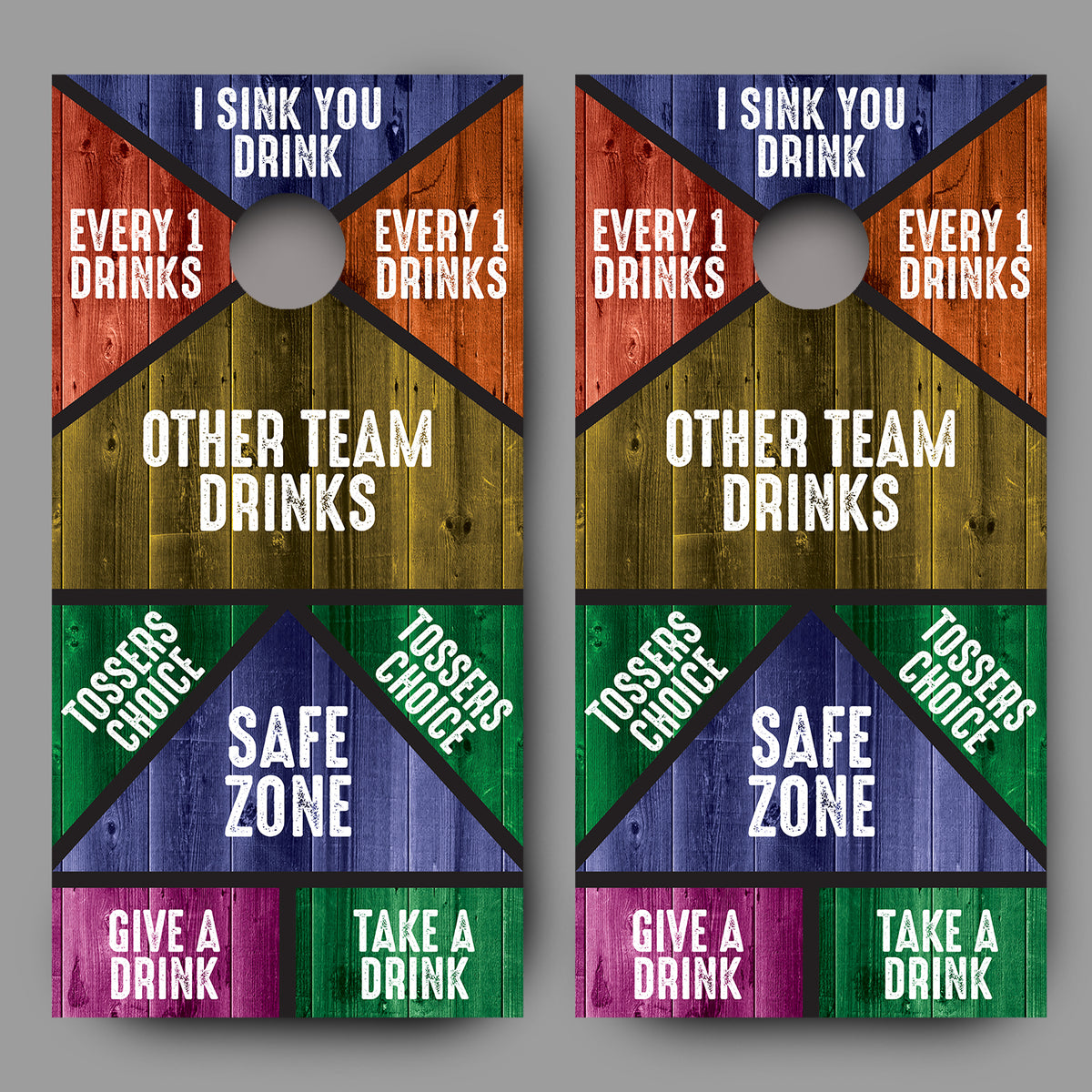 Wood Design Drinking Cornhole Wraps Game Cornhole Decal – Let's Print Big