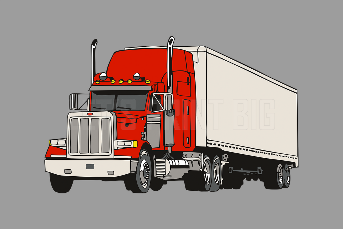 Car on Wall Art Semi Truck Big Rig Decal Tractor Trailer – Let's Print Big