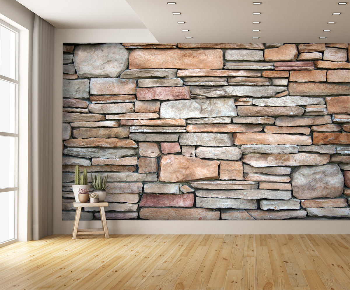 Stone Wall Texture Mural Wallpaper – Let's Print Big