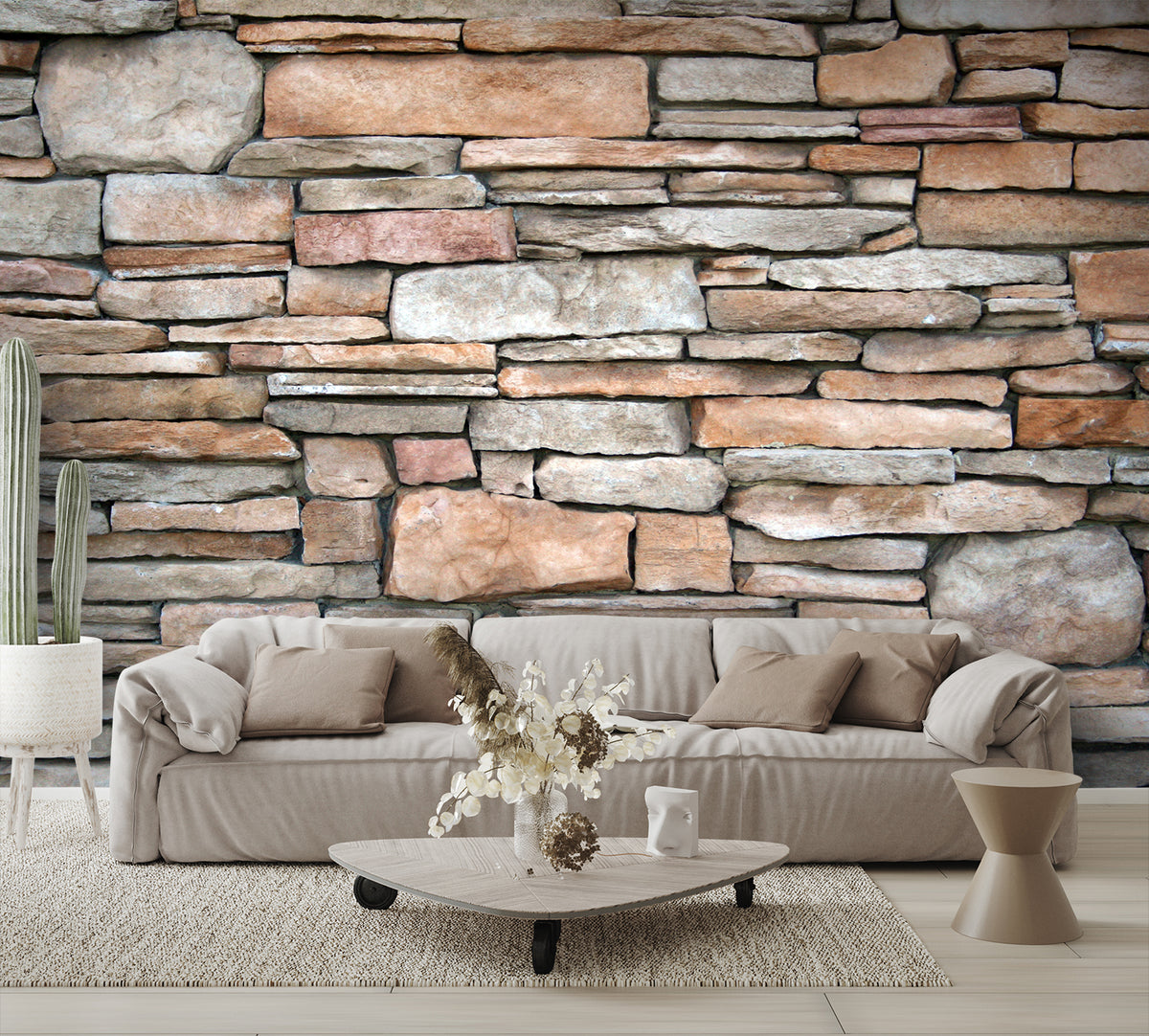 Stone Wall Texture Mural Wallpaper – Let's Print Big